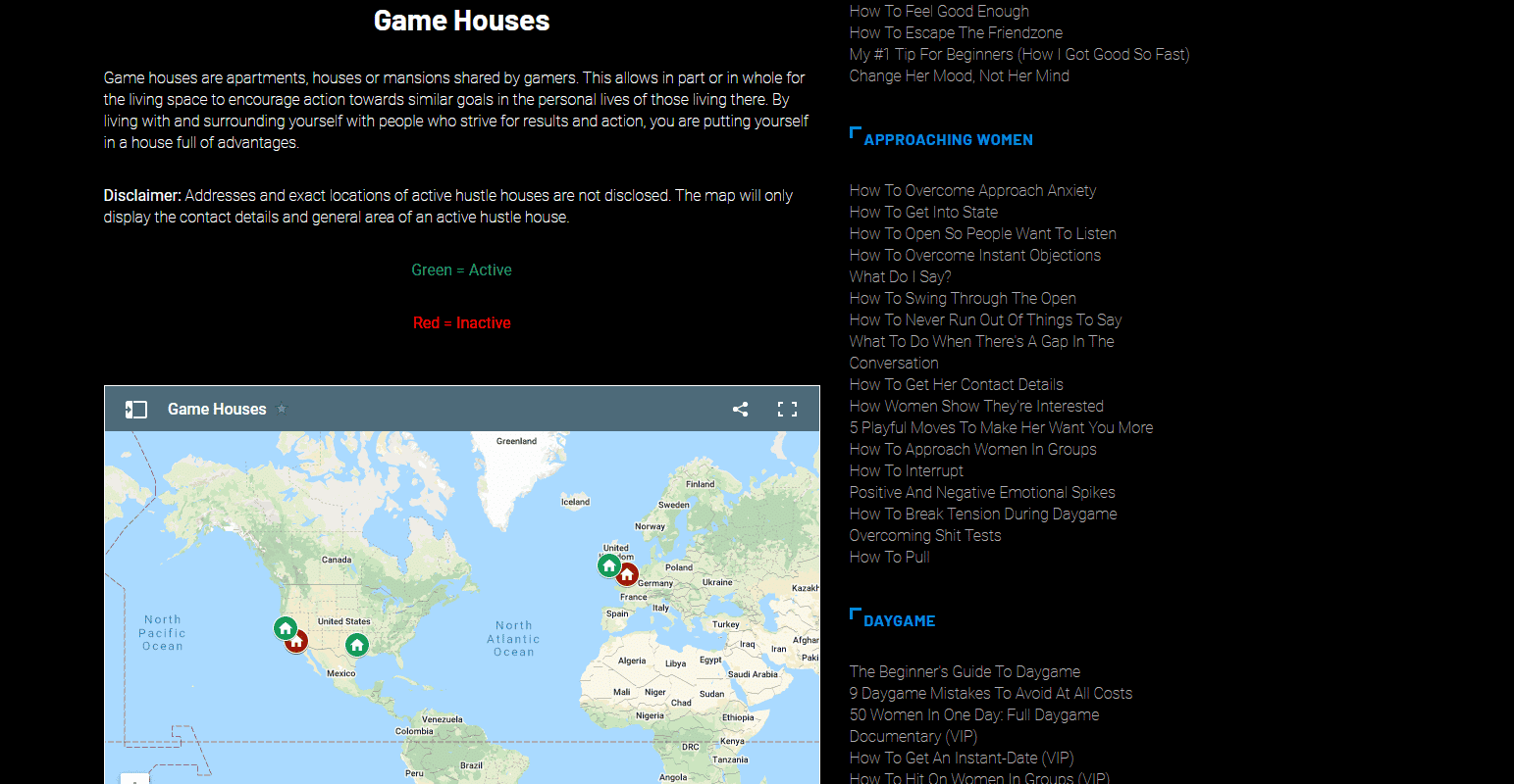 Game Maps: Date locations & hustle houses for PUAs