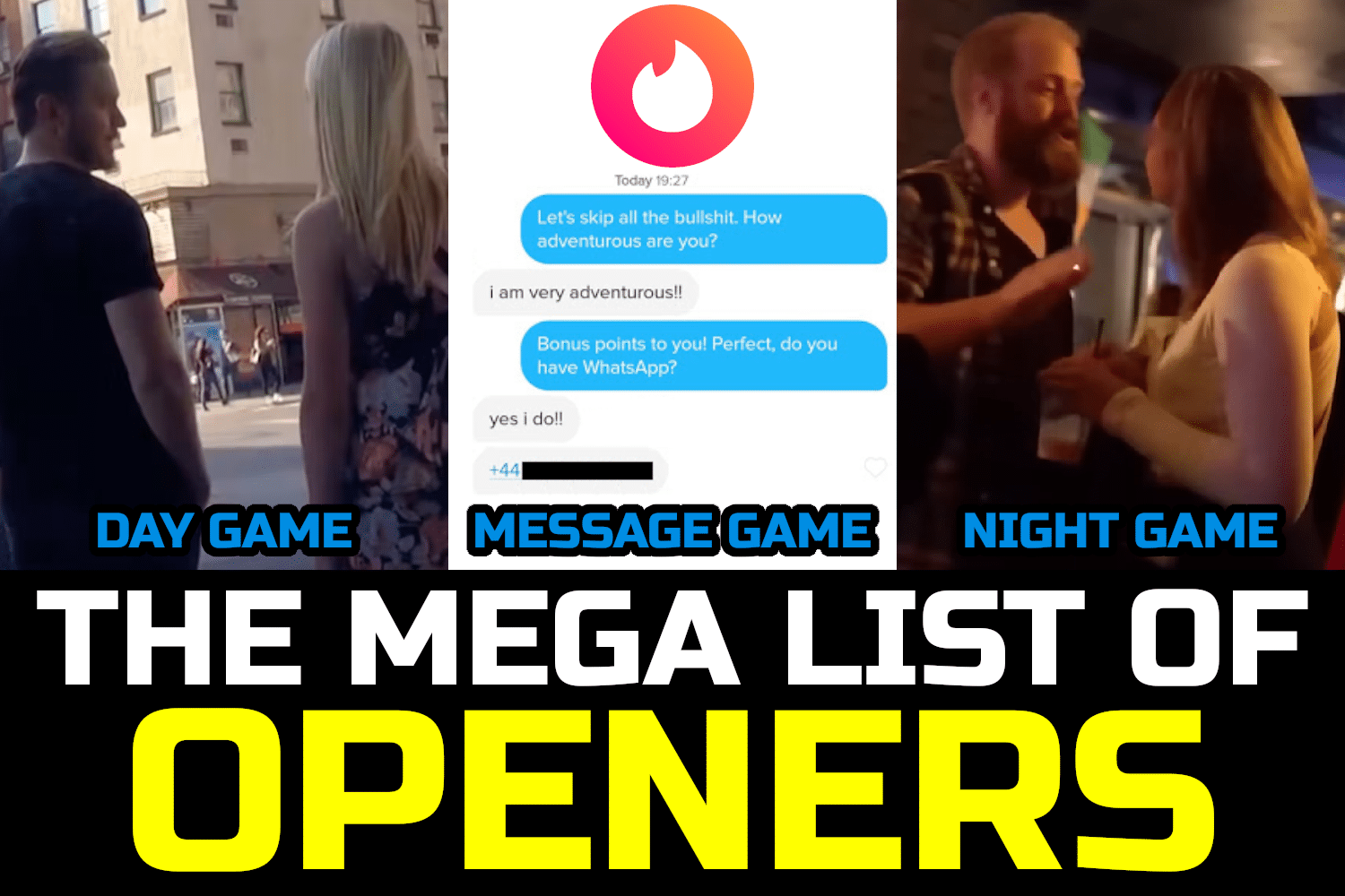 Mega List Of Openers & Pickup Lines - Game Global